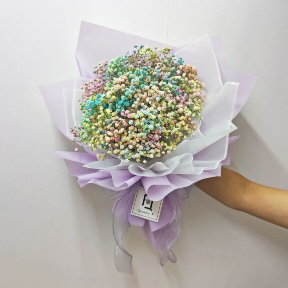 Dreamy RAINBOW | Rainbow Baby’s Breath Bouquet - Quadruple Flower｜香港花店 ...